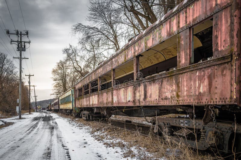 Old Abandoned Train Car stock image. Image of track - 263424773