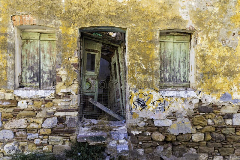 Old Abandoned and Tumbledown House Stock Image - Image of estate ...