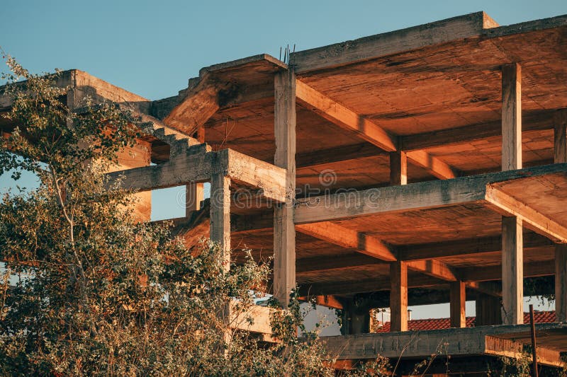 Old Abandoned Unfinished Concrete Structure in Vrasna, Greece Stock ...