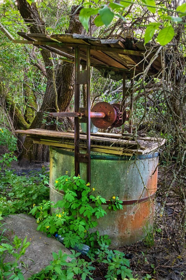An Old Abandoned Well in the Forest Stock Photo - Image of vintage ...