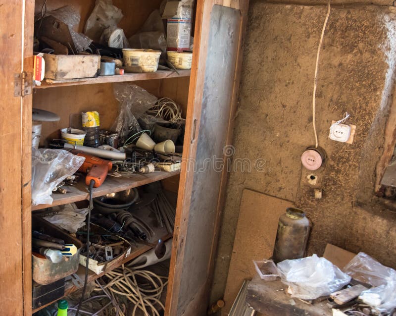 An Old Abandoned Workshop, a Lot of Old Tools and Dust Stock Photo ...