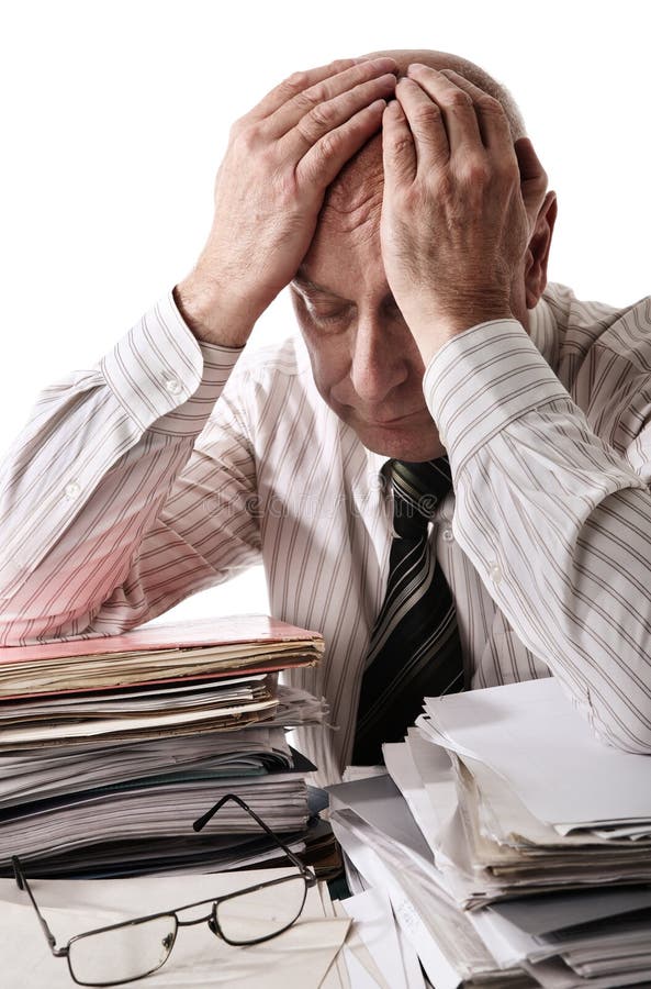 Sorrow of old accountant stock image. Image of person - 10475791