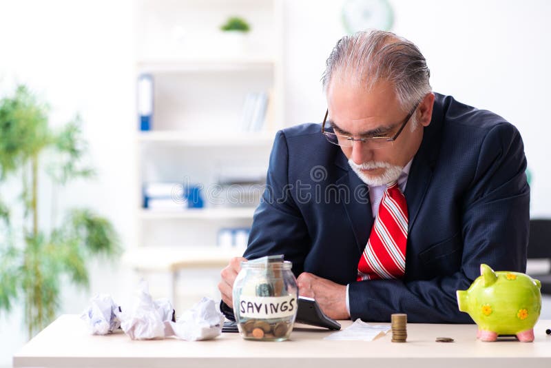 Old Male Accountant in Budget Planning Concept Stock Photo - Image of ...