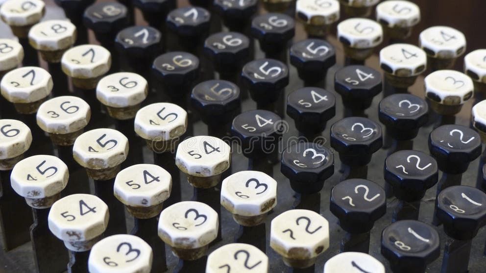 Old Adding Machine Buttons stock photo. Image of register - 61768098
