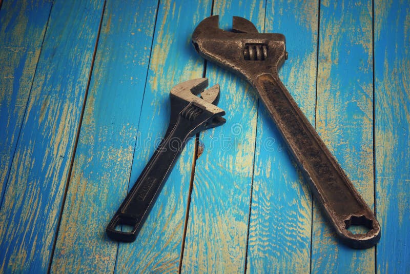 Adjustable Keys on a Blue Background, Pattern, Hard Shadows ...