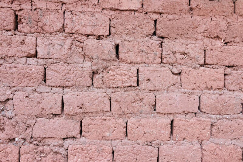 Old Unbaked Brick Wall or Sun Dried Clay Brick Wall, Background Stock ...