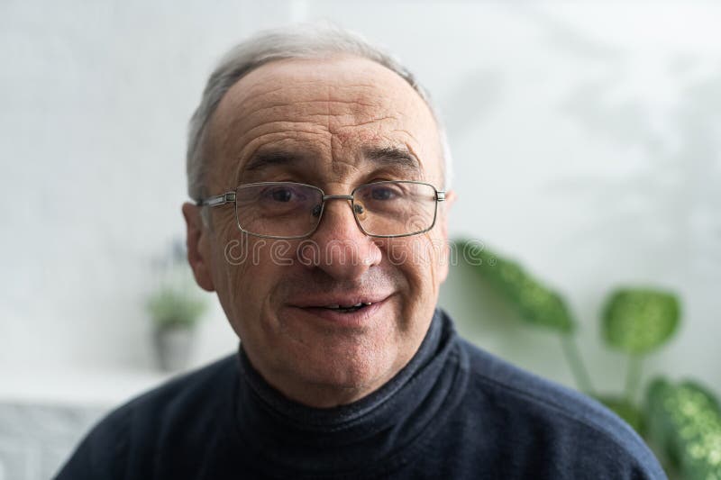 Old Age, Problem and People Concept - Close Up of Senior Man in Glasses ...