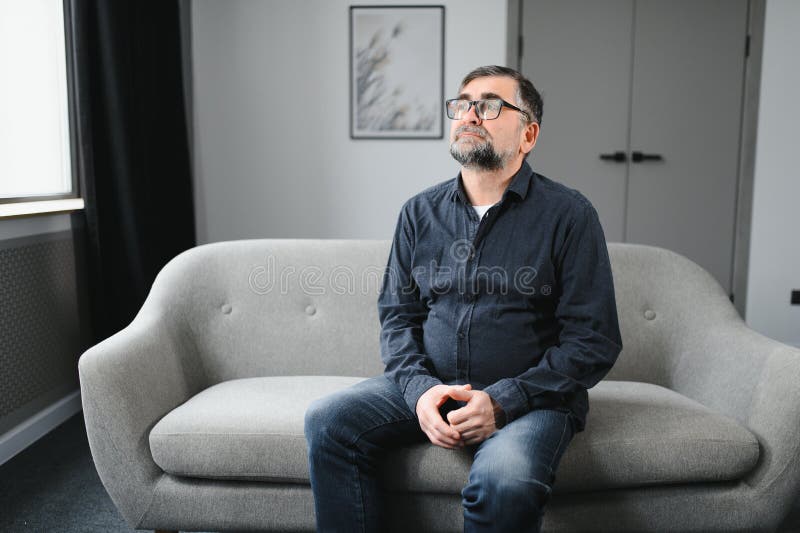 Old Age, Problem and People Concept - Senior Man in Glasses Thinking ...