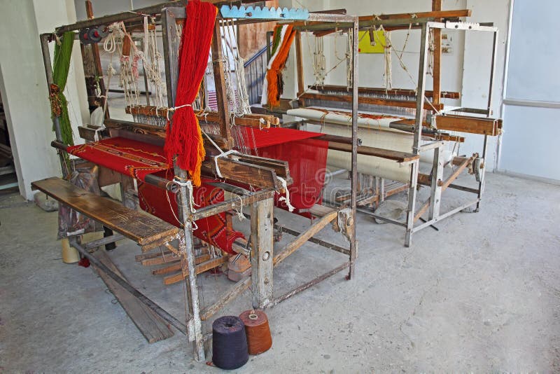 Old Age Weaving Hand Loom Machine from India Stock Photo - Image of ...