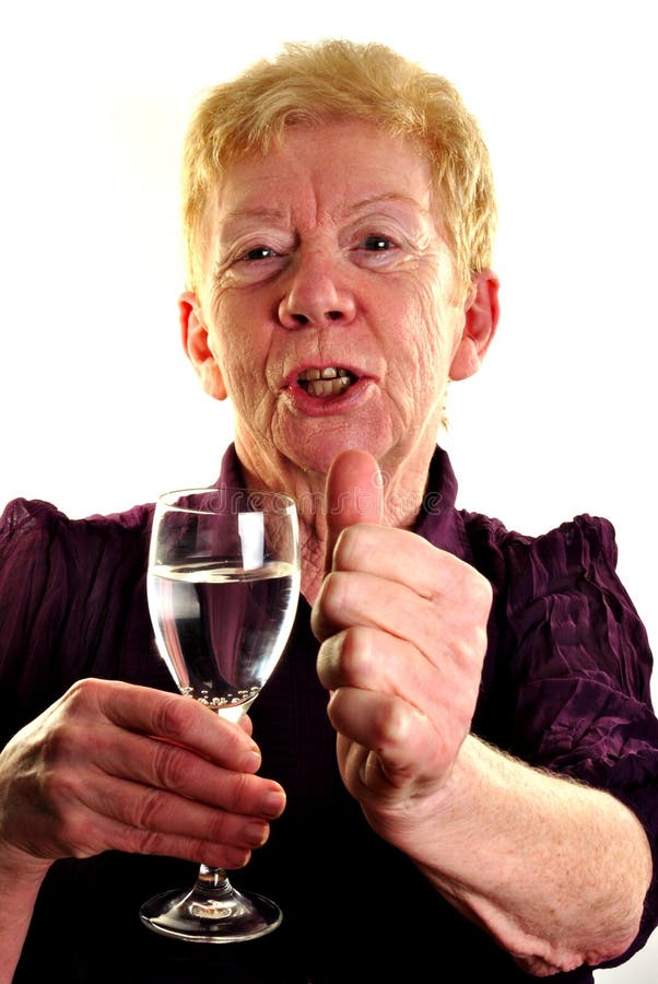 Old Age Woman is Holding a Glass of Water Stock Image - Image of woman ...