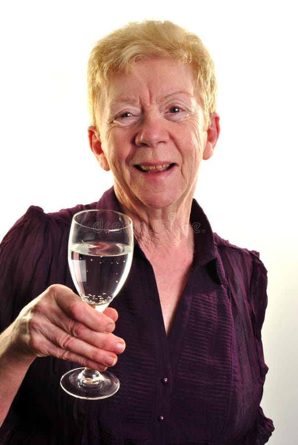 Old Age Woman is Holding a Glass of Water Stock Photo - Image of ...