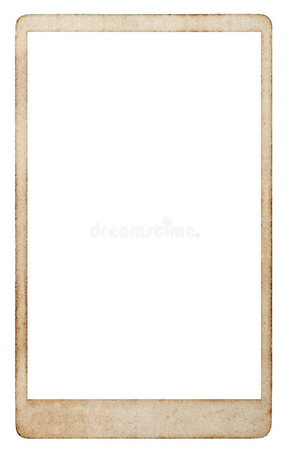 Old Aged Paper Photo Frame Card Isolated on White Stock Photo - Image ...