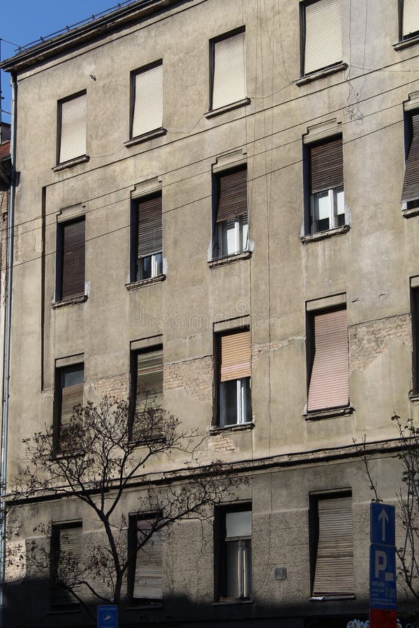 Old, Aged and Weathered Concrete Buildings Stock Photo - Image of tall ...