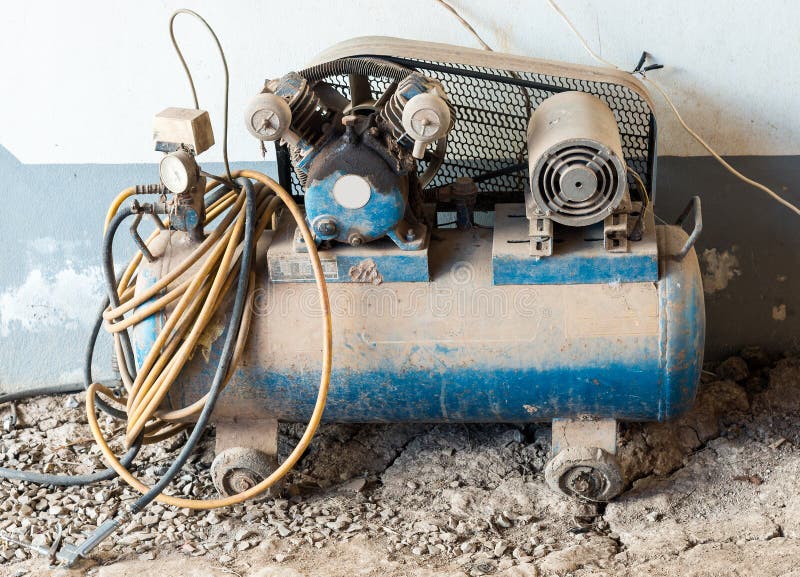Old air compressor stock photo. Image of machinery, plant - 53612562