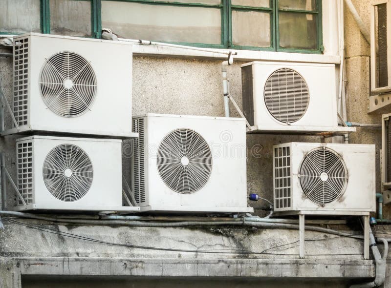Old Air Conditioning System Units Stock Image - Image of condenser ...