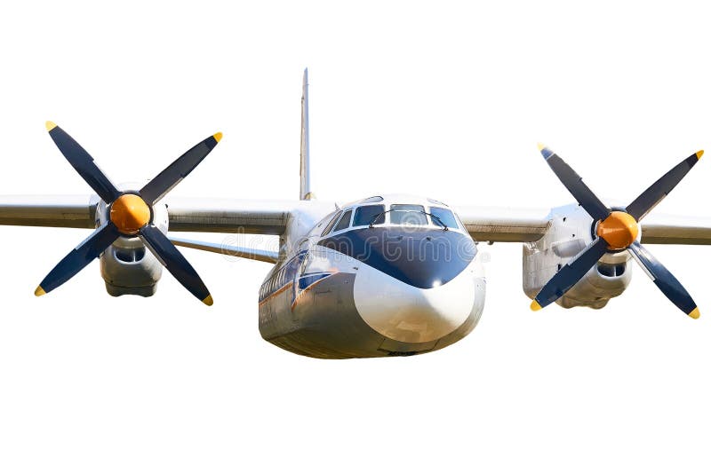Old Air Propeller Driven Passenger Plane on White Stock Photo - Image ...