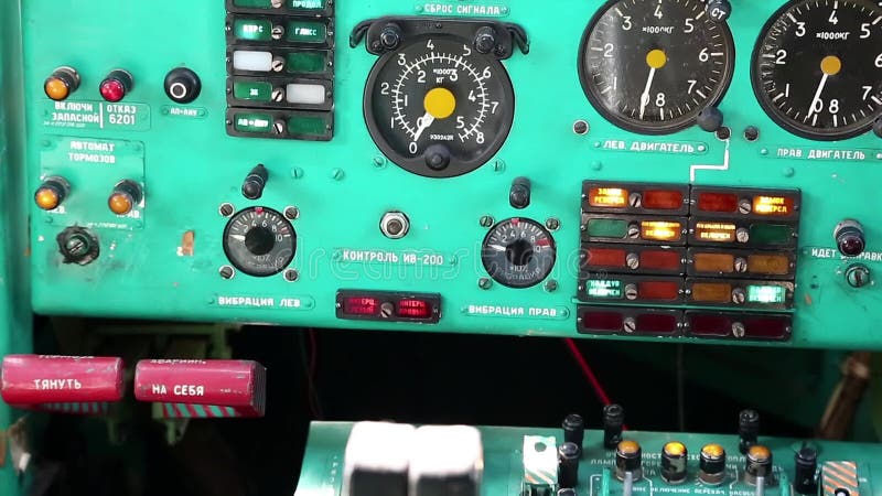 Old Aircraft Instruments Panel Stock Video - Video of control ...
