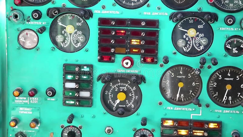 Old Aircraft Instruments Panel Stock Video - Video of control ...