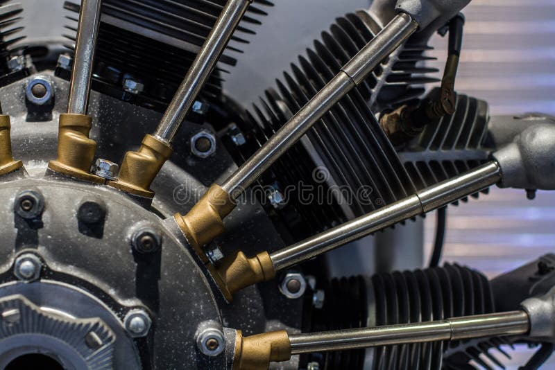 Old Aircraft Star Air-cooled Engine Stock Image - Image of cooler, hiny ...