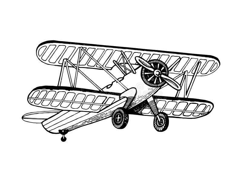 Vintage Airplane Coloring Page