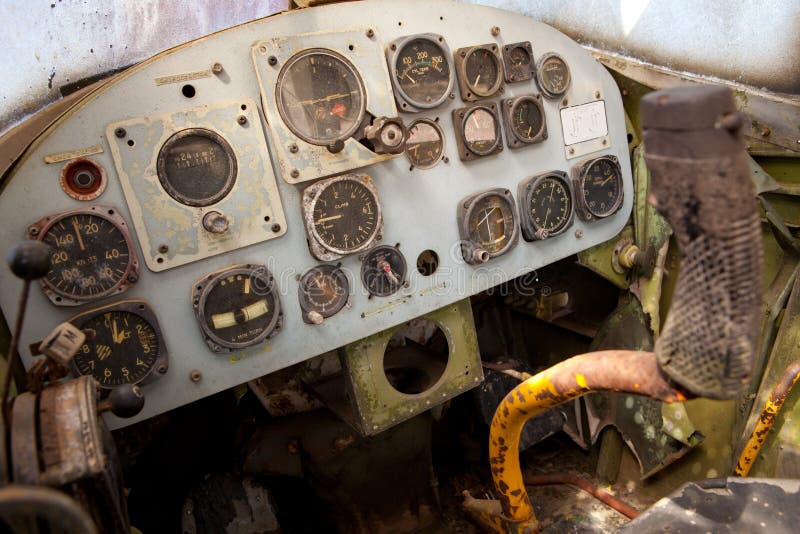 Old airplane cockpit stock photo. Image of engine, industry - 22499758