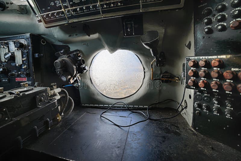 Old airplane cockpit. stock photo. Image of flight, interior - 75263510
