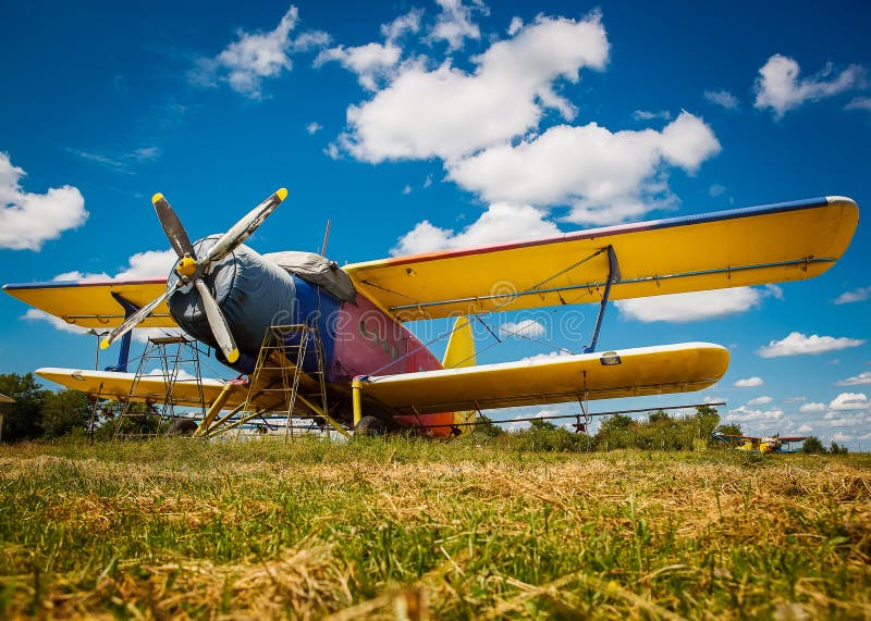 Old airplane stock image. Image of sunny, transport, vintage - 59227777