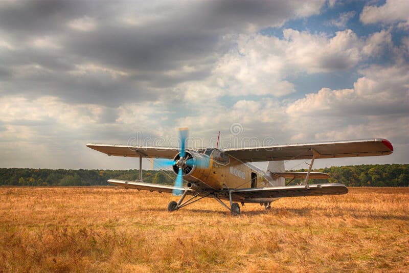 Old airplane stock image. Image of pilot, airport, propeller - 47076941