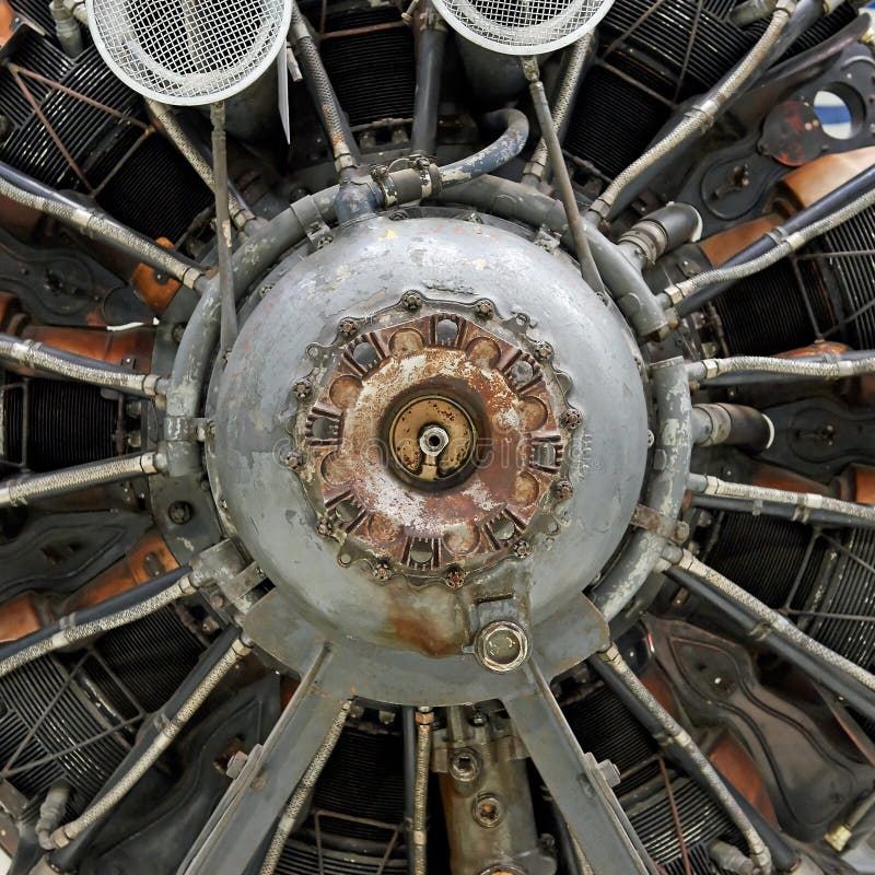 Old airplane star engine stock photo. Image of power - 65612246
