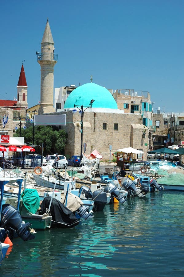 Old Akko Harbor,Israel Unesco Heritage Editorial Photography - Image of ...