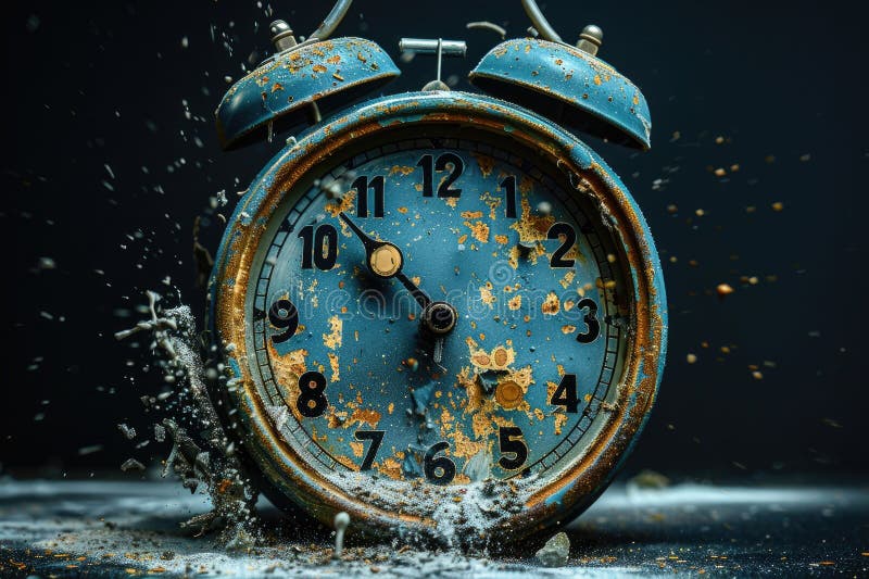 Antique Rusty Alarm Clock Crumbling To Dust Stock Illustration ...