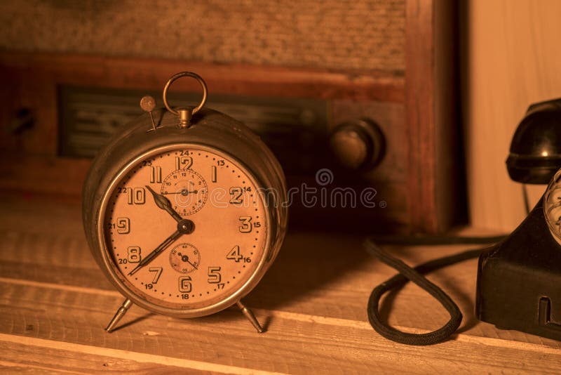 Old alarm clock stock photo. Image of clock, hour, background - 85201252