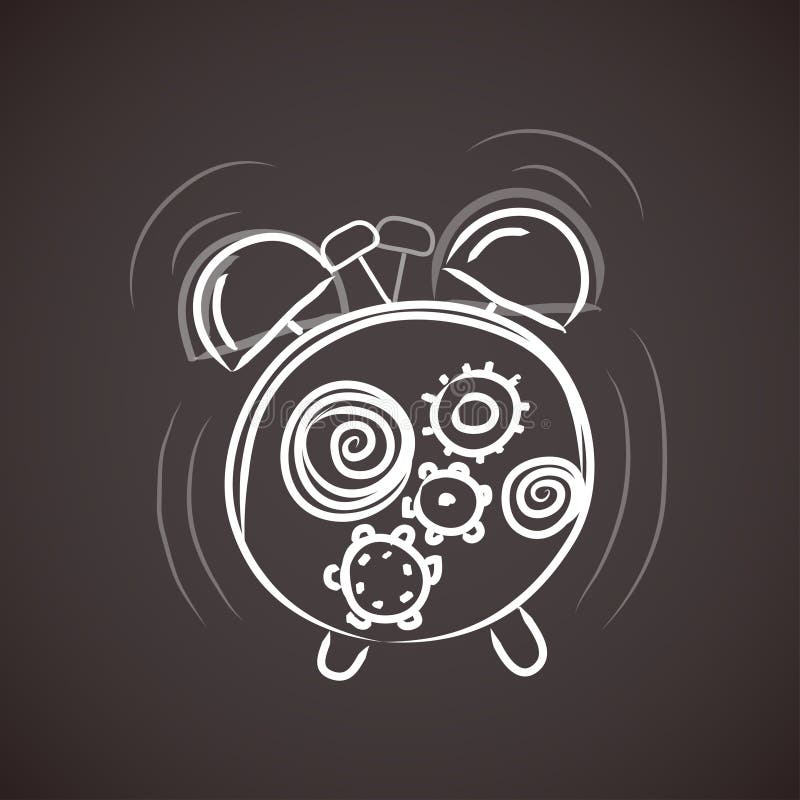 Old alarm clock sketch stock vector. Illustration of chaim - 23785318