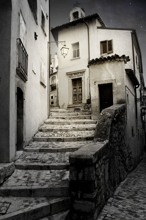 Old alley with steps stock photo. Image of cobbled, picturesque - 28495902