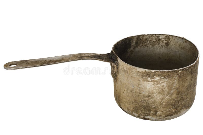 Old aluminum pan stock image. Image of dirty, isolated - 134179009