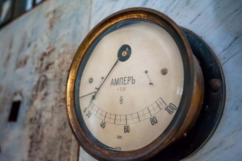Old amperage meter stock photo. Image of grunge, dial - 76341716