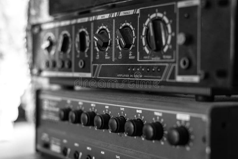 Old amplifier Close up stock photo. Image of electric - 144717402