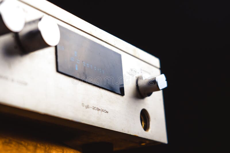 The old amplifier stock image. Image of close, button - 123325239