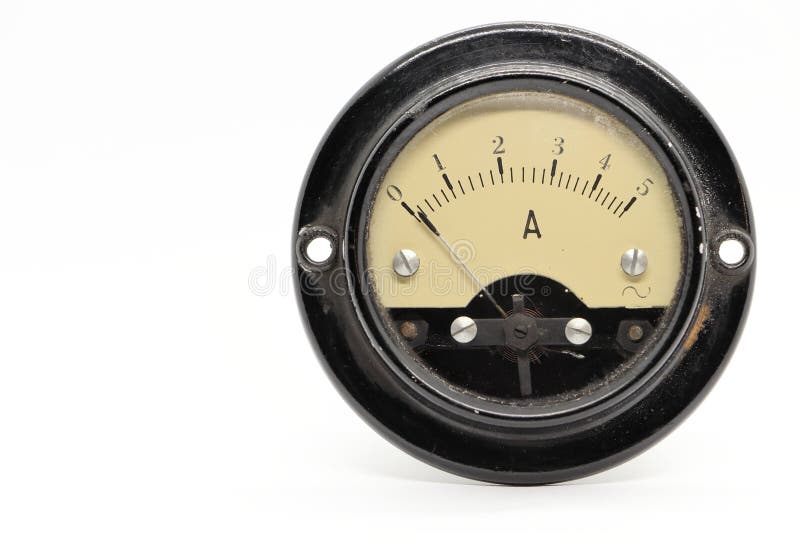 Old Analog Ammeter and Voltmeter Scale Close Up Stock Image - Image of ...