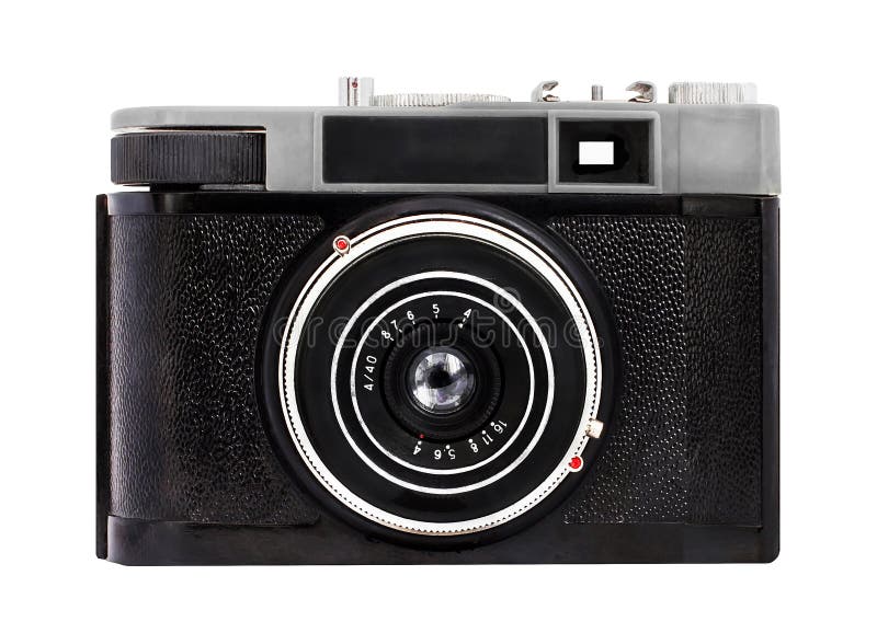 Old Analog Camera on Film 35mm Format Isolated on a White Background ...
