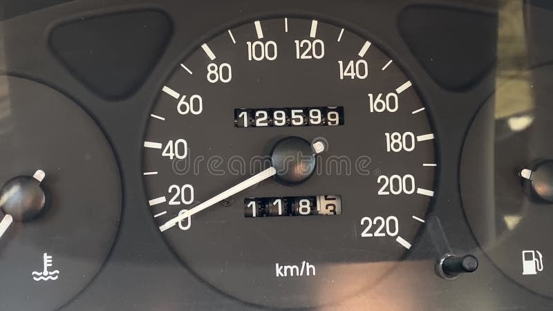 Analog Car Dashboard. Tachometer with Speedometer and Trip Computer in ...