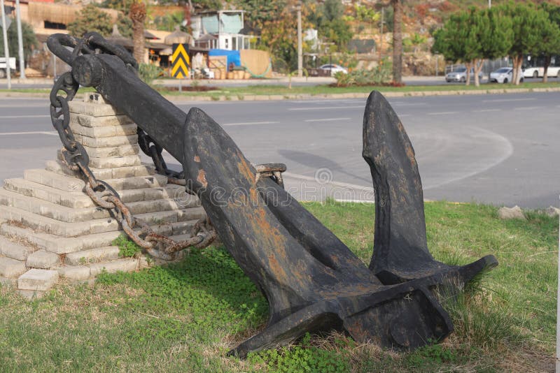 Old Anchor on the Side of the Road, Alanya, Turkey, November 2021 Stock ...
