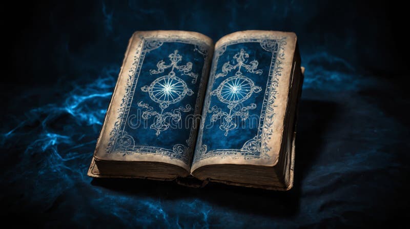 Old Ancient Blue Magical Book Glowing Bright Ai Generated Stock ...