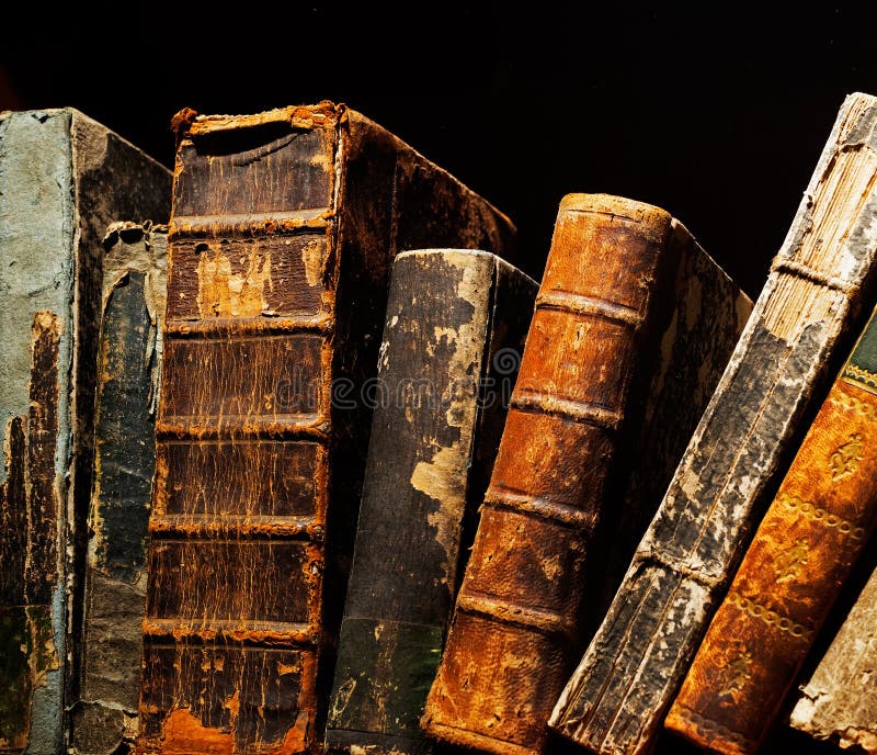 Old and Ancient Books on a Shelf Stock Photo - Image of cardboard ...