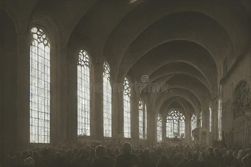 Old Ancient Building with Light Falling Inside from Window. Old ...