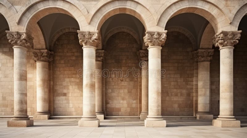 Old Ancient Columns in Building of Medieval Architecture. Neural ...