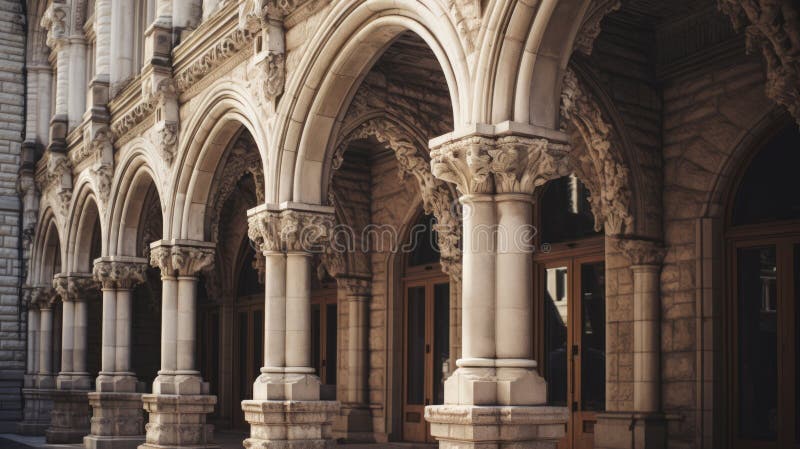 Old Ancient Columns in Building of Medieval Architecture. Neural ...