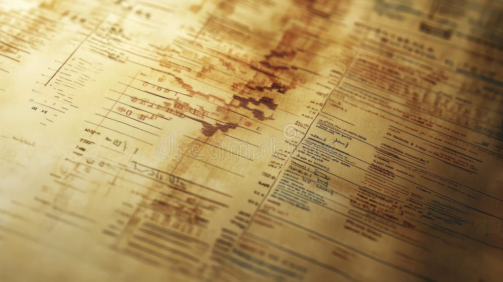 Old Ancient Document Showing Historical Data and Script Stock Photo ...