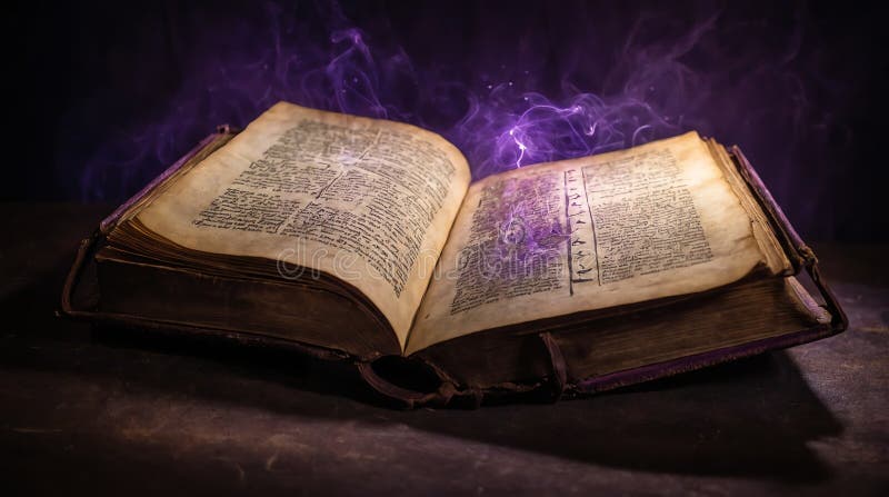 Old Ancient Purple Magical Book Glowing Bright Ai Generated Stock ...