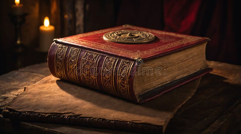 Old Ancient Red Magical Book Glowing Bright Ai Generated Stock ...